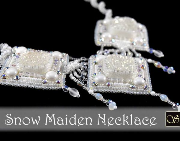 Snow Maiden Bead Embroidered Necklace Design Snow Maiden Bead Embroidered Necklace Design
